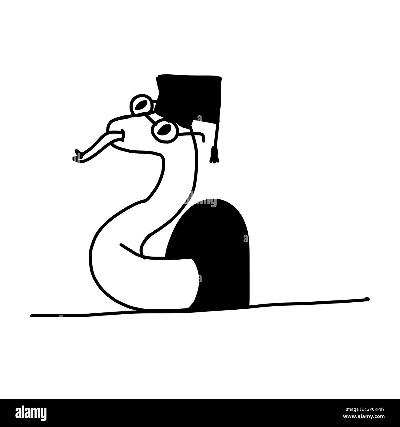 Cute Snake with academy hat. Graduate student. Back to School. Vector ...