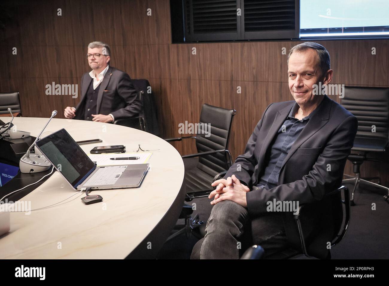 RBFA referees' chief Herbert Fandel and PRD technical director Bertrand ...
