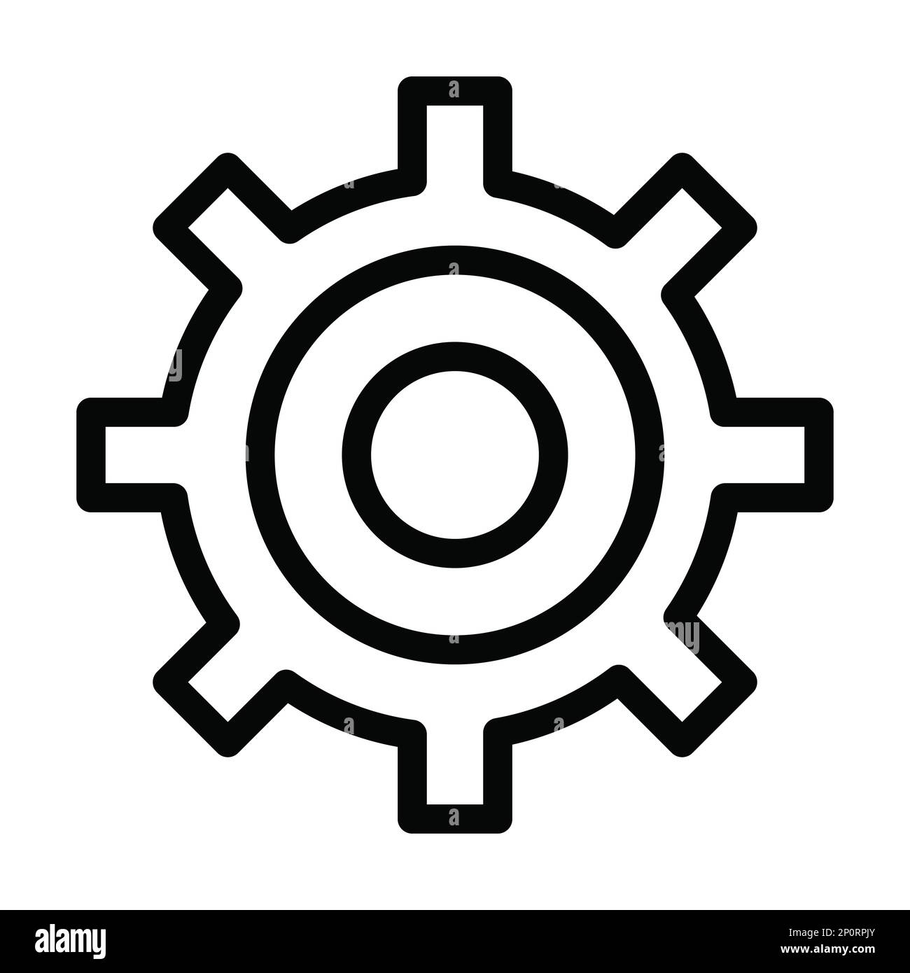 Gear Wheel Drawing Vector Thick Line Icon For Personal And Commercial Use Stock Photo - Alamy