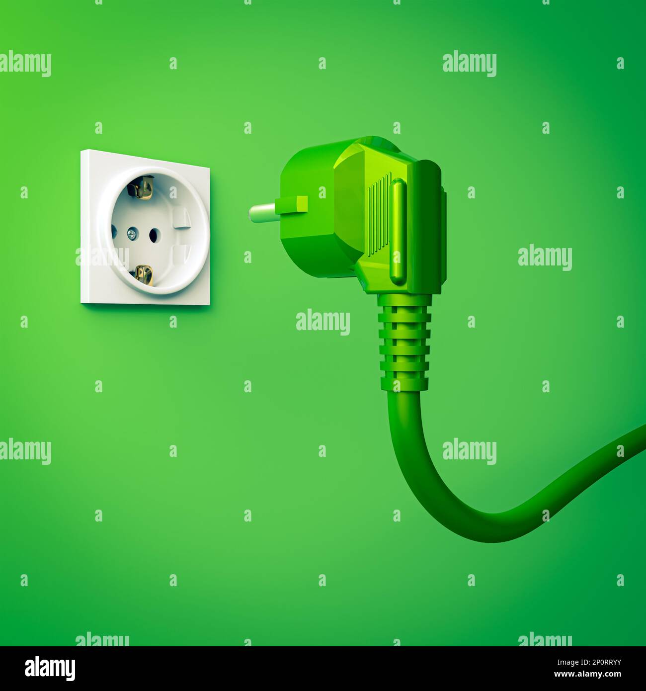 electrical plug and wall outlet. 3d render background Stock Photo - Alamy
