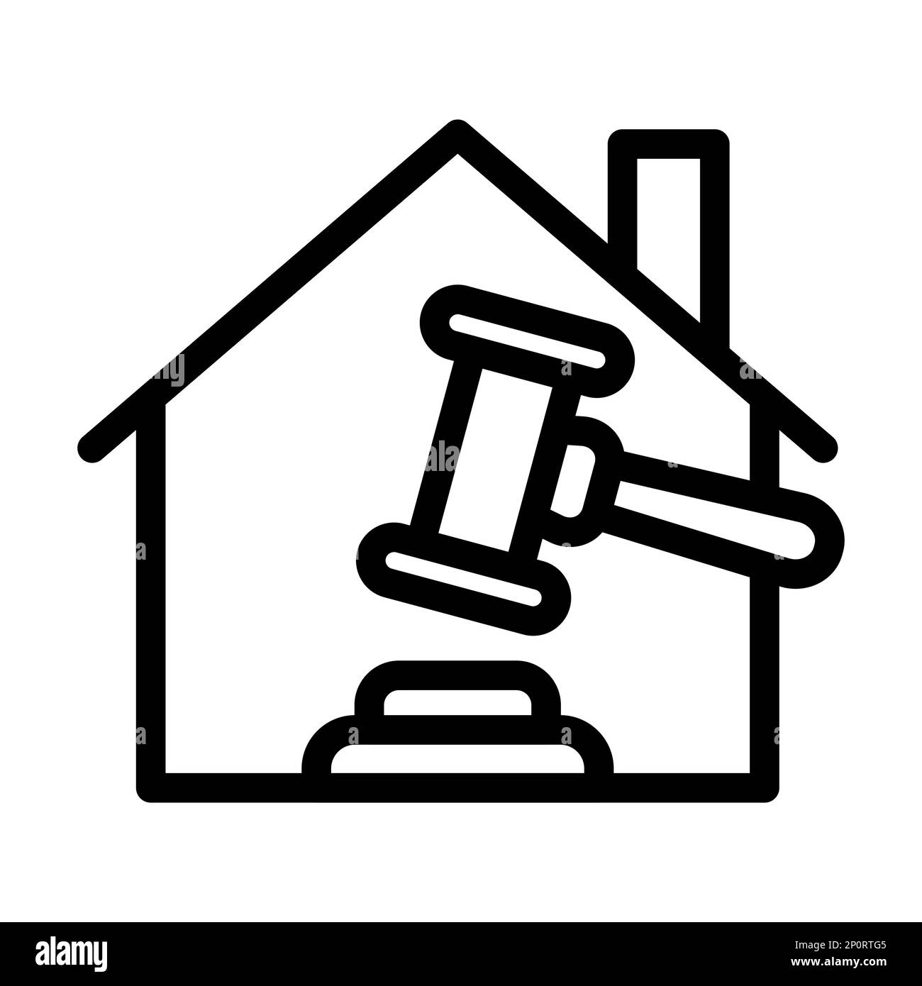 Auction Vector Thick Line Icon For Personal And Commercial Use Stock ...