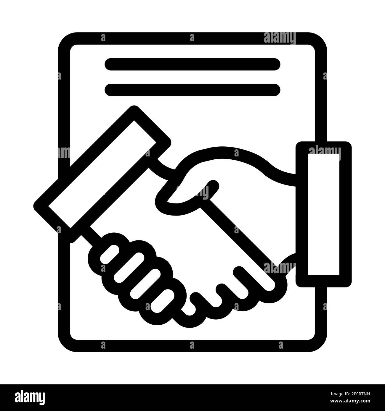 Contract Vector Thick Line Icon For Personal And Commercial Use Stock ...