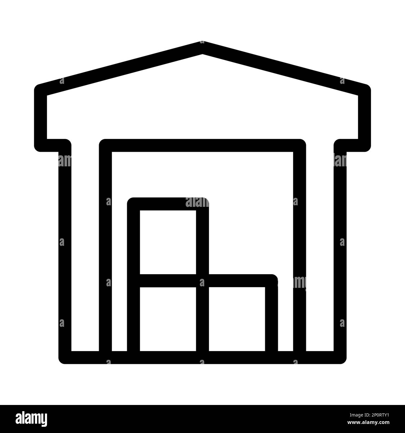 Warehouse Vector Thick Line Icon For Personal And Commercial Use Stock ...