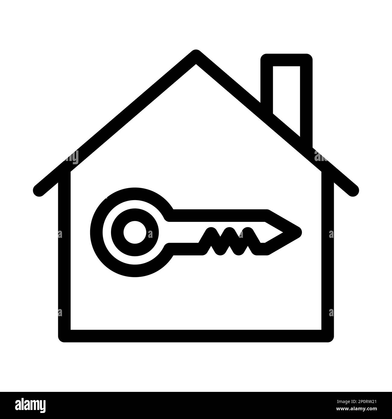 House Key Vector Thick Line Icon For Personal And Commercial Use Stock ...