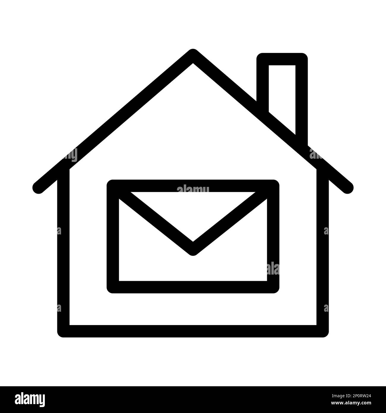 House Mail Vector Thick Line Icon For Personal And Commercial Use Stock ...