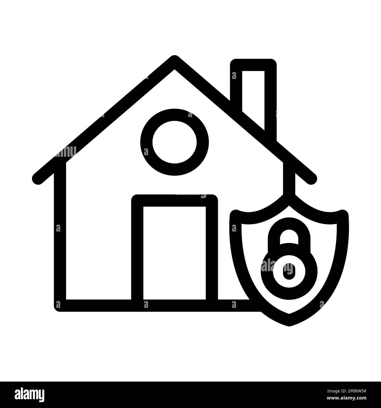 House Protection Vector Thick Line Icon For Personal And Commercial Use ...