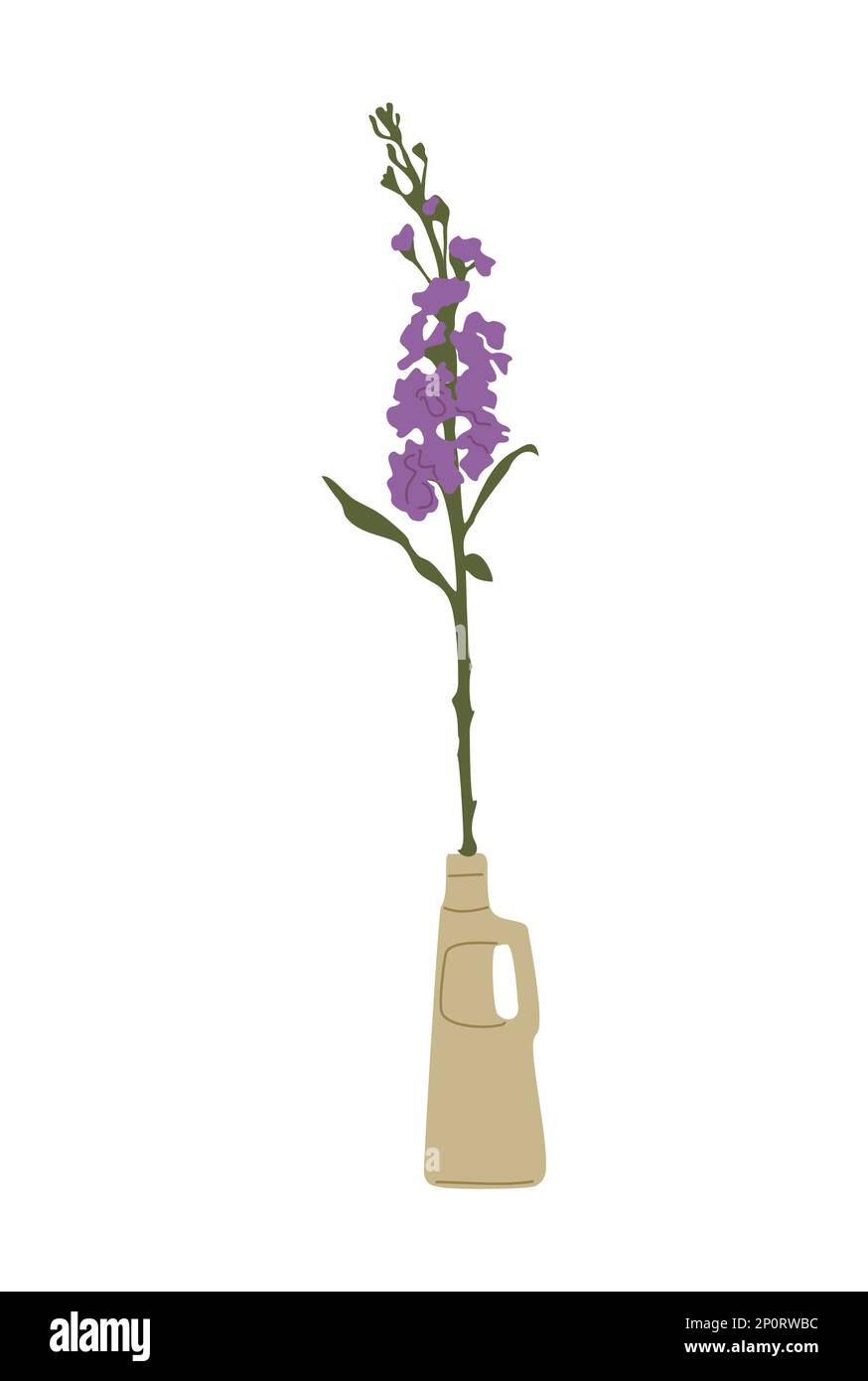 Vase with larkspur flower vector isolated on white Stock Vector Image ...