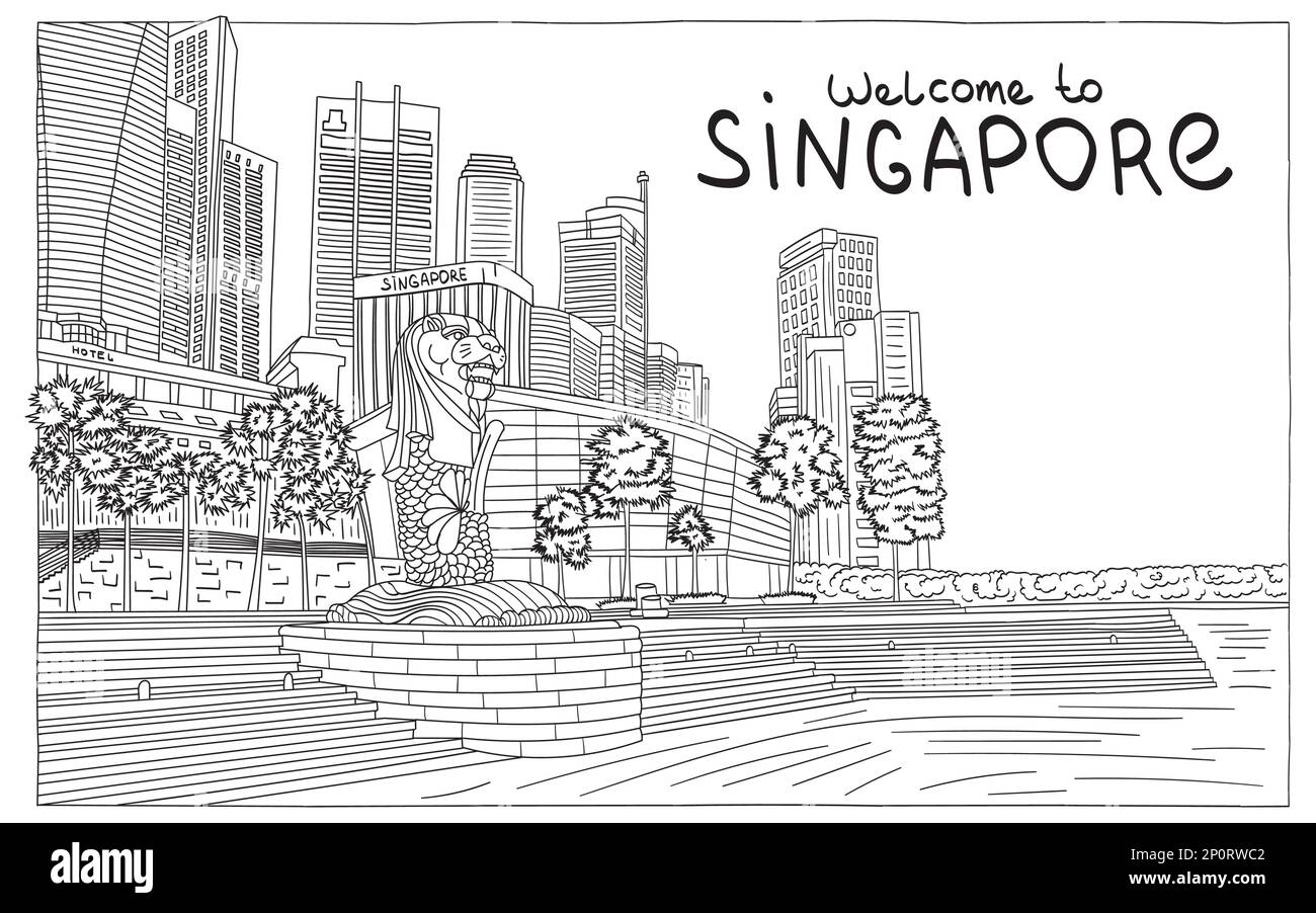 Singapore city skyline, vector design Stock Vector Image & Art - Alamy