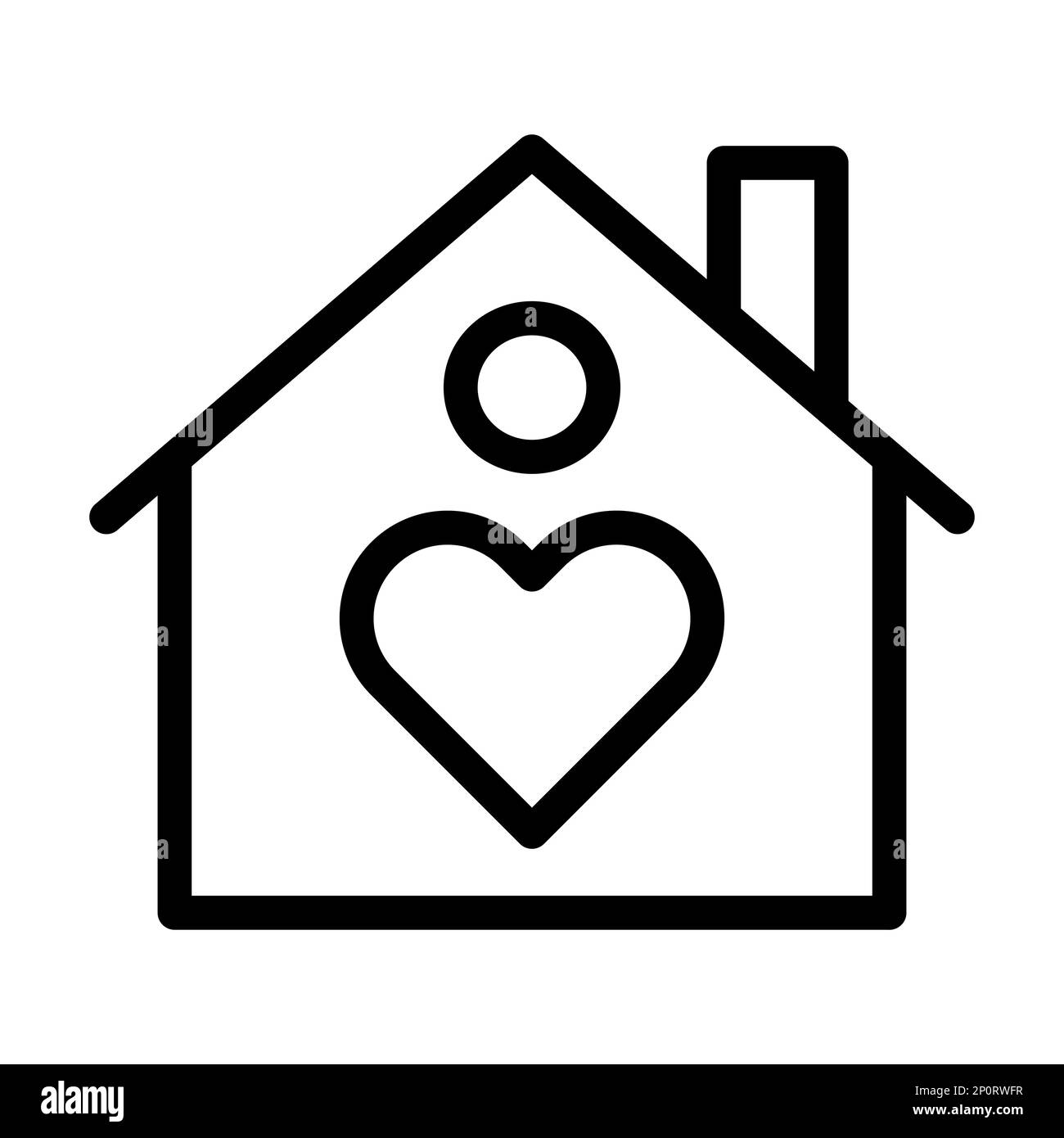 Sweet Home Vector Thick Line Icon For Personal And Commercial Use Stock ...