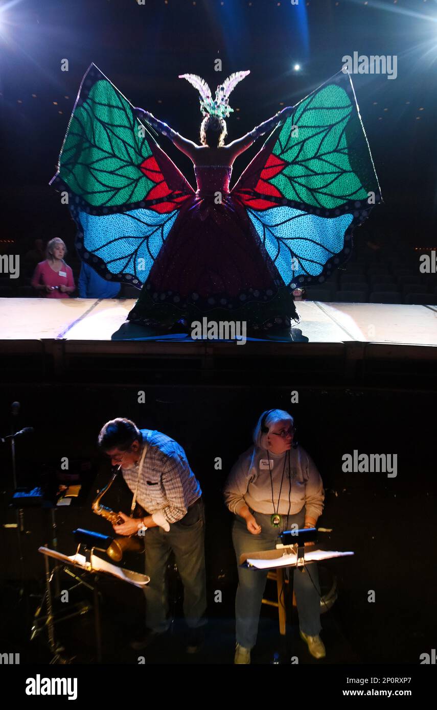 In this Thursday, Oct. 14, 2016 photo, The orchestra pit can be seen as ...