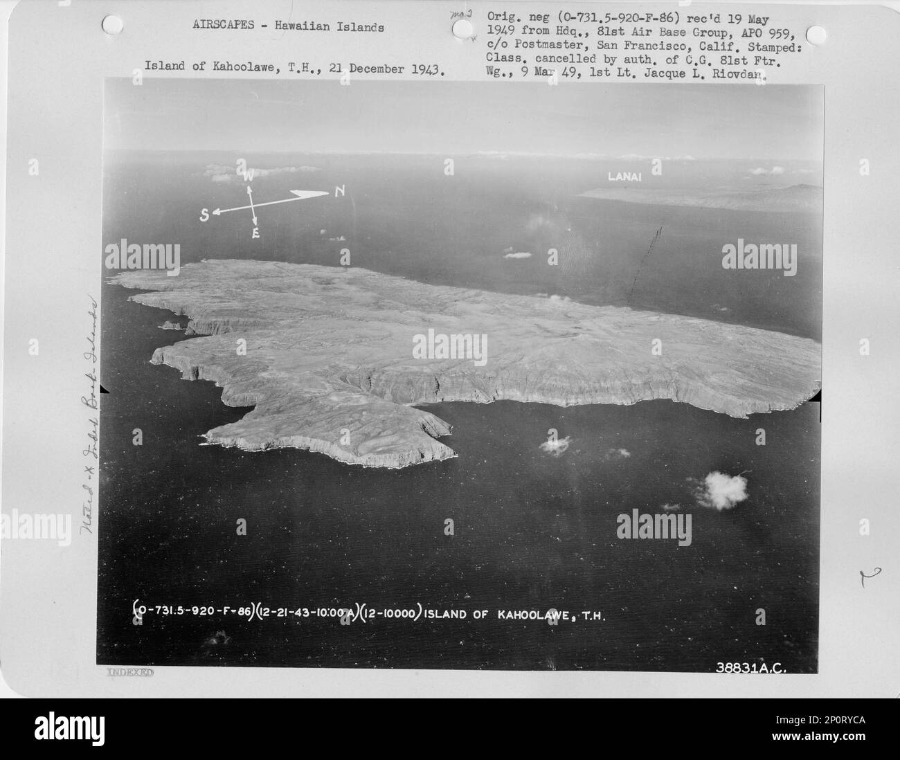 Hawaii - Kahoolawe Island, Aerial Photograph Stock Photo - Alamy