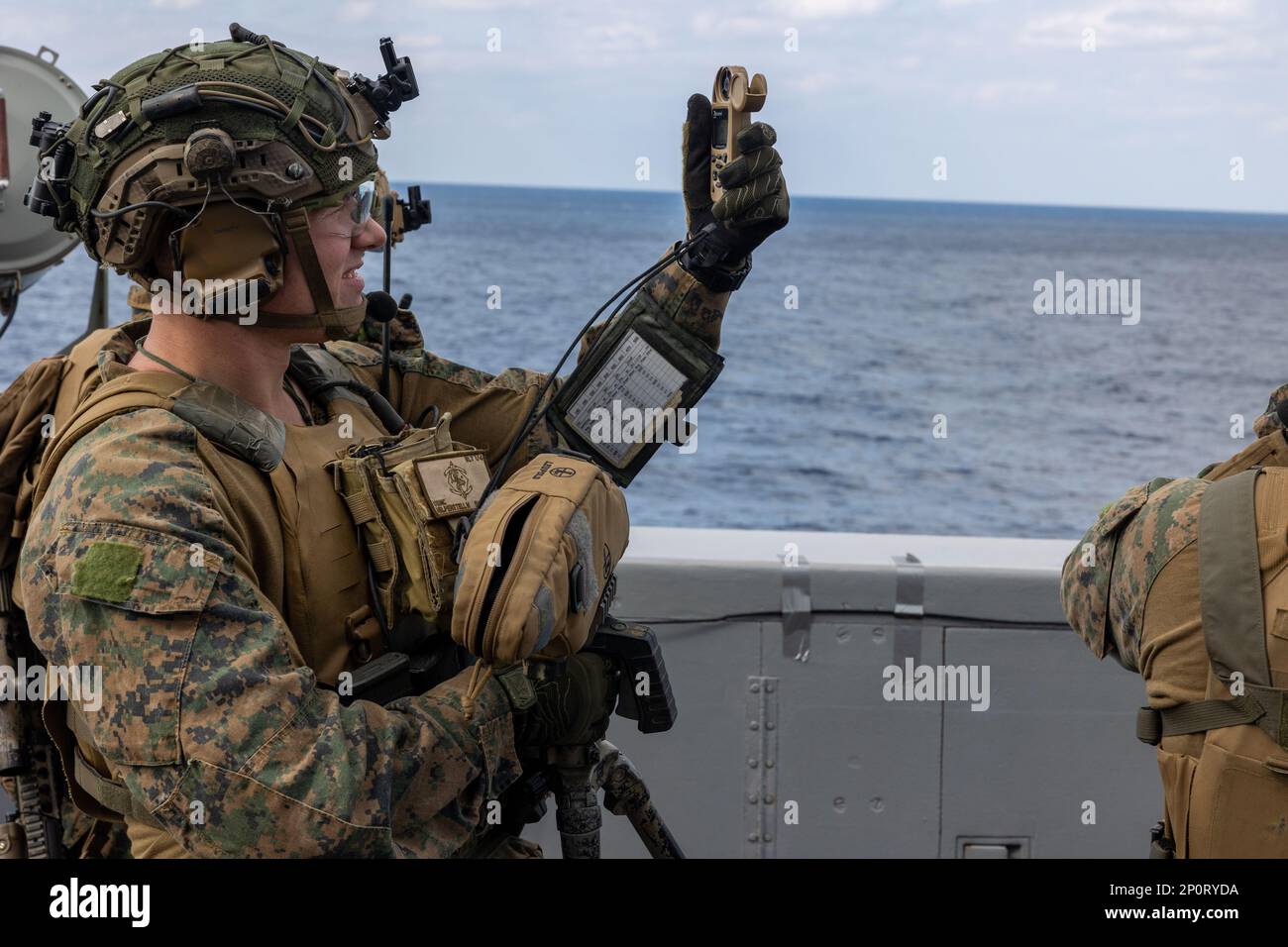 U.S. Marine Corps Cpl. Adam Scherrer, a sniper with Battalion Landing ...
