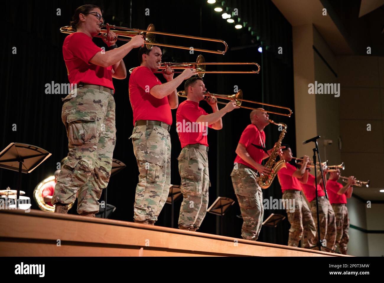The Dogface Brass Band section of 3rd Infantry Division Band performs ...