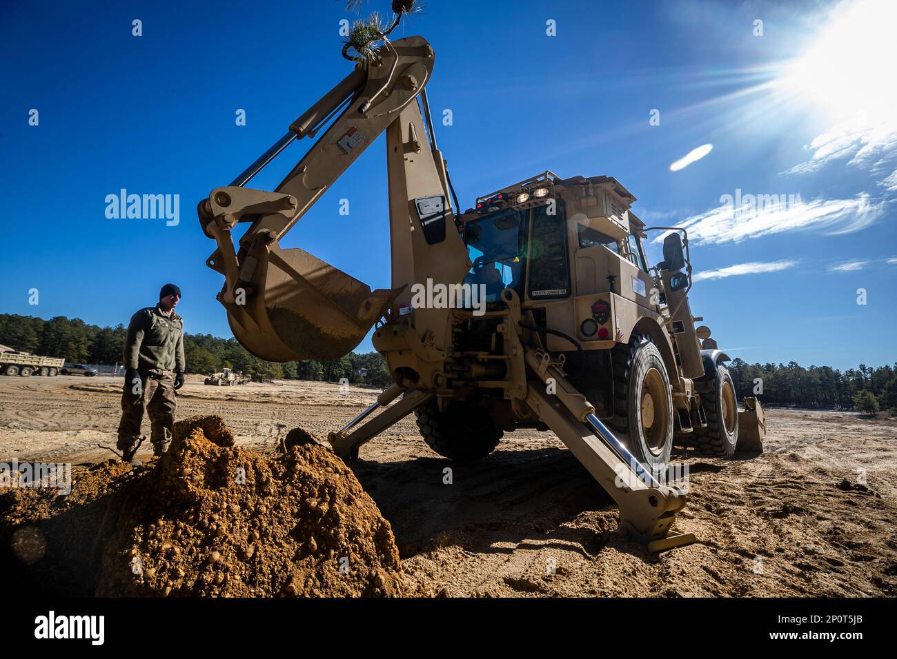U.S. Army Soldiers with the 104th Brigade Engineer Battalion, 44th ...