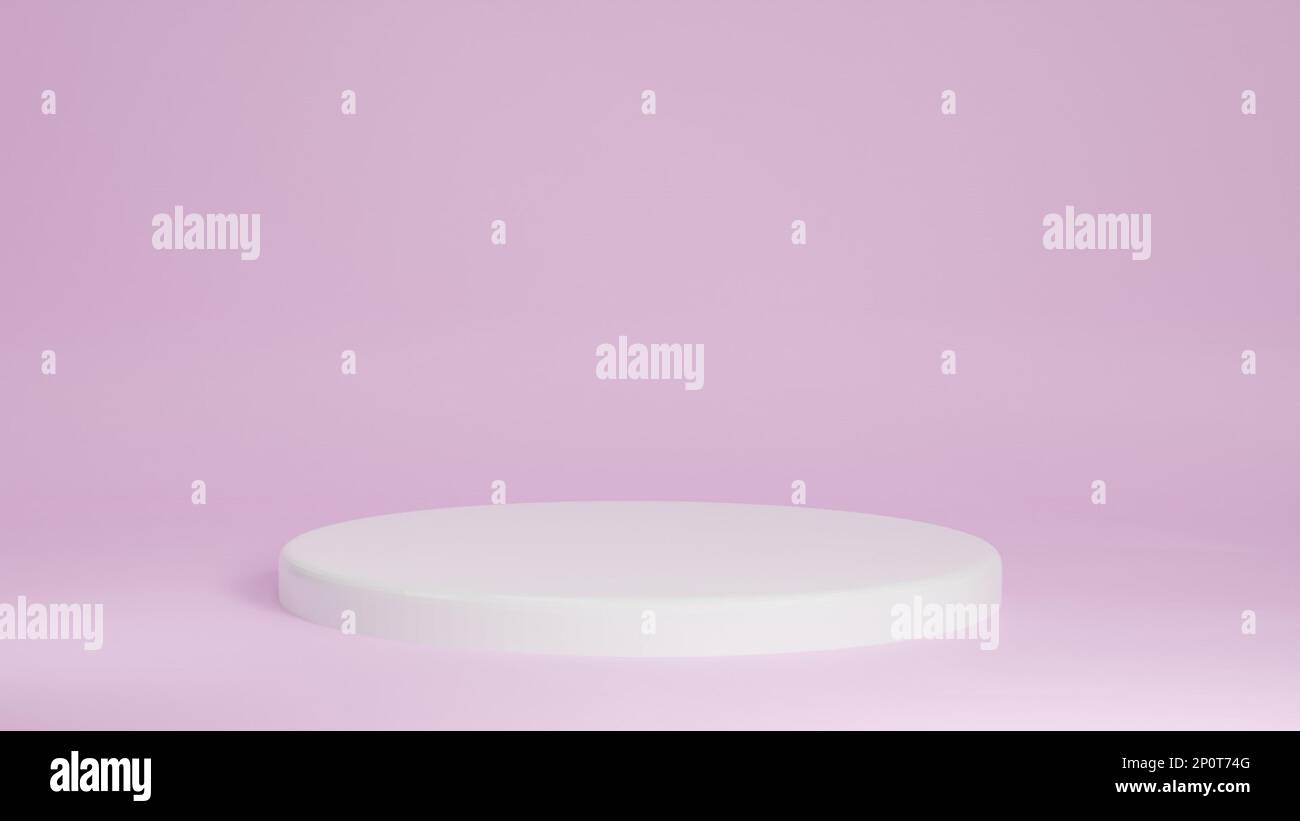 3d podium pastel color round product display red background.3d render ...