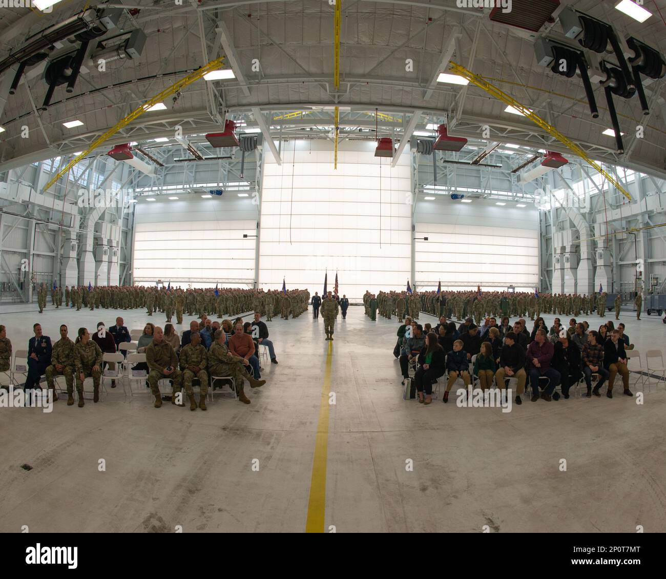 The 157th Air Refueling Wing is called to attention during a change of ...