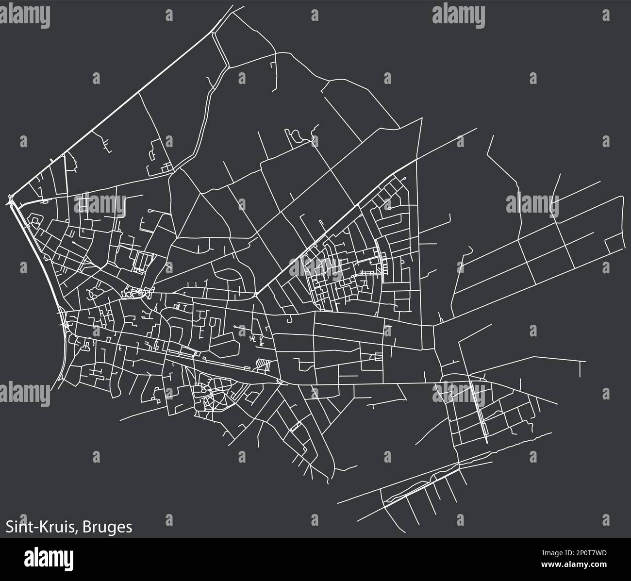 Street roads map of the SINT-KRUIS SUBURB, BRUGES Stock Vector Image ...