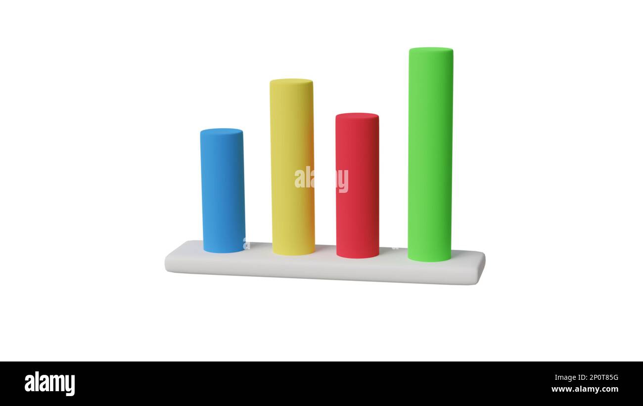 3d graph icon for business new idea. Excellent business graph on white ...