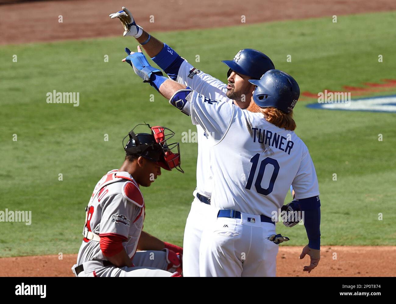 LOS ANGELES, CA - OCTOBER 11: Los Angeles Dodgers First base Adrian ...