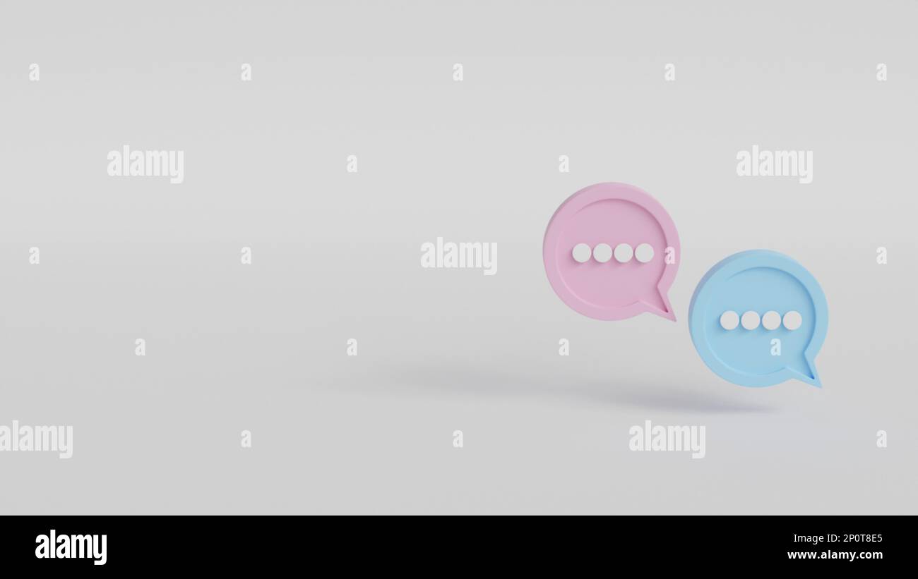 Speech bubbles.Blank 3D text bubbles for business design, discussion ...