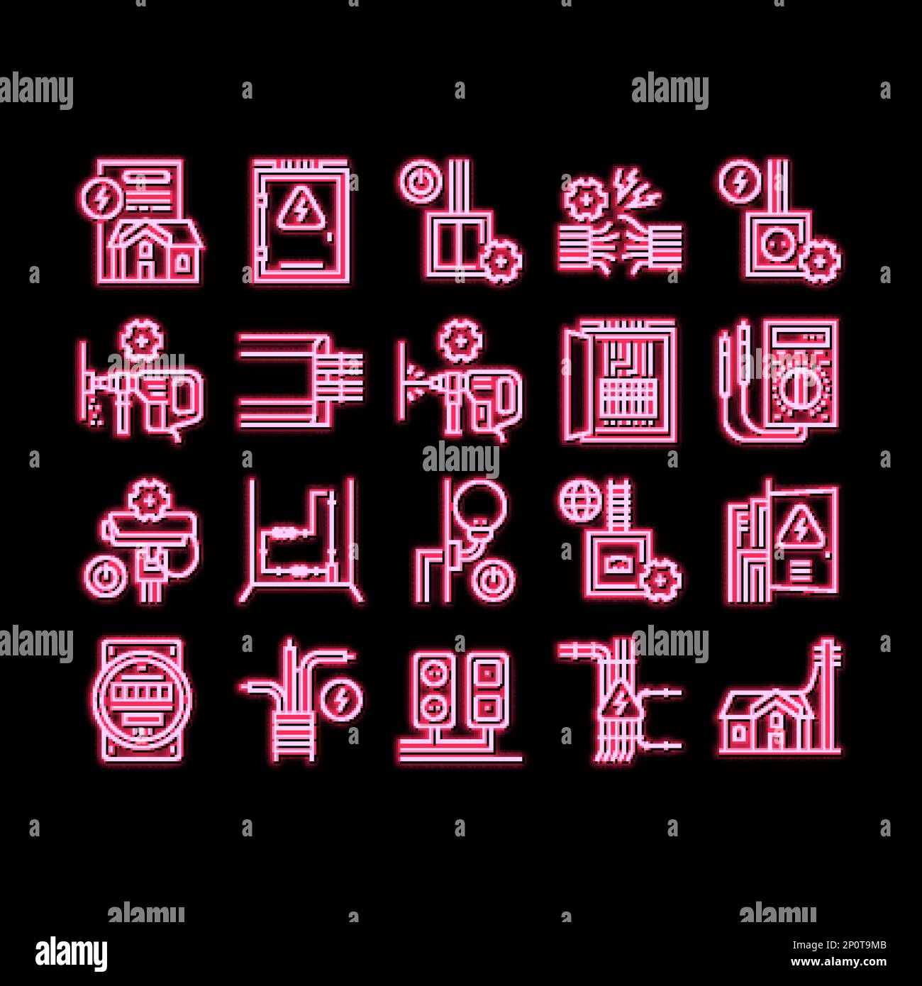 Electrical Installation Tool neon glow icon illustration Stock Vector ...