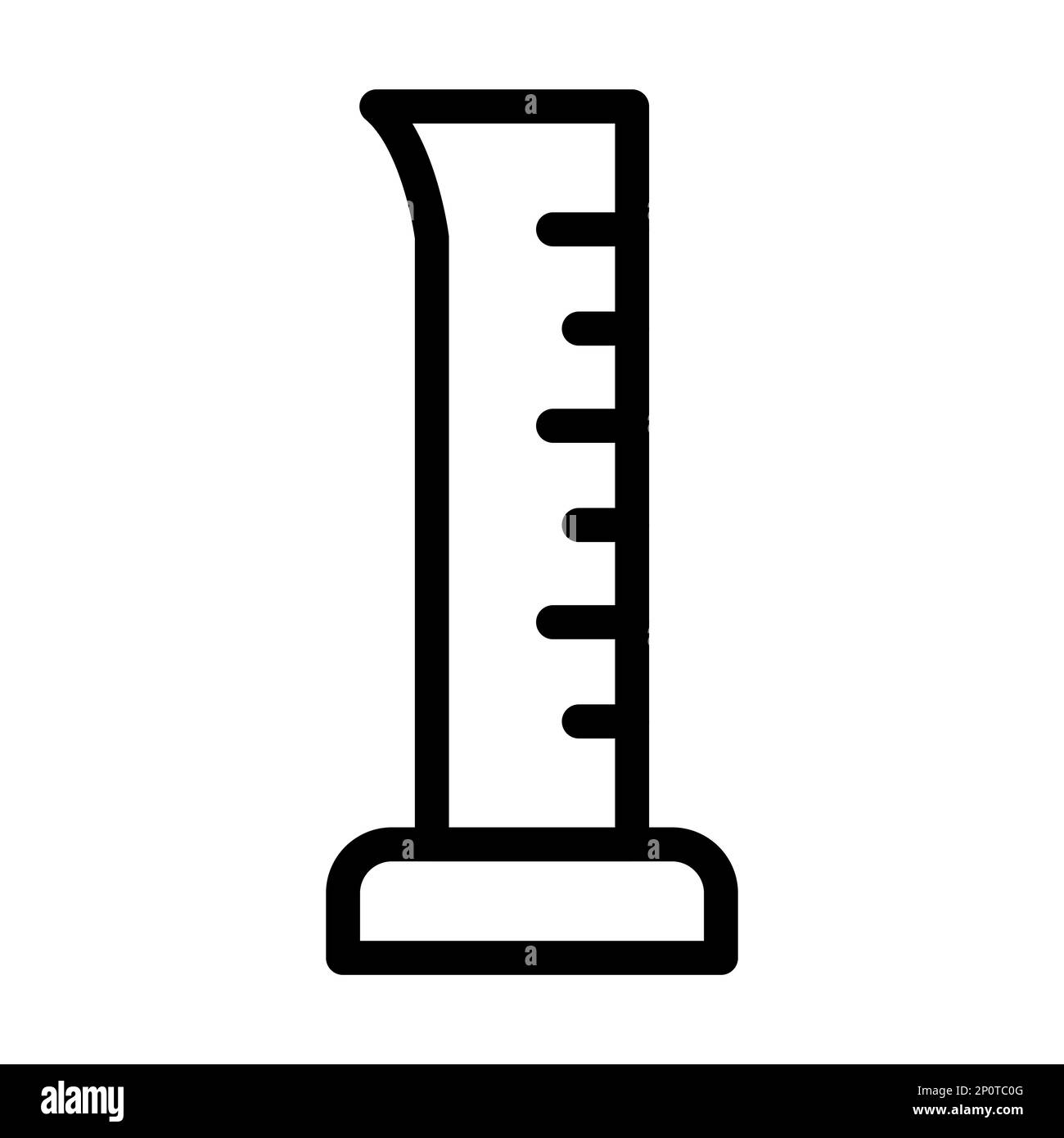 Graduated Cylinder Vector Thick Line Icon For Personal And Commercial ...