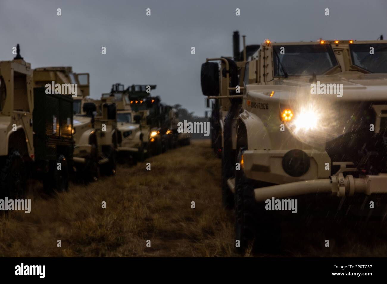 U.S. Marine Corps vehicles assigned to Combat Logistics Battalion 22 ...