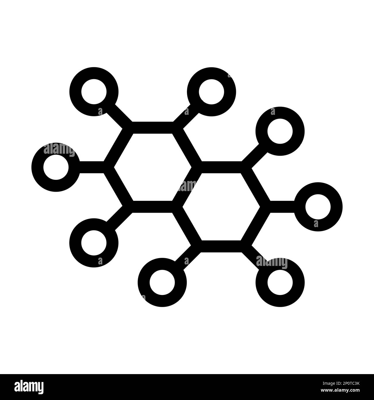 Molecule Vector Thick Line Icon For Personal And Commercial Use Stock ...