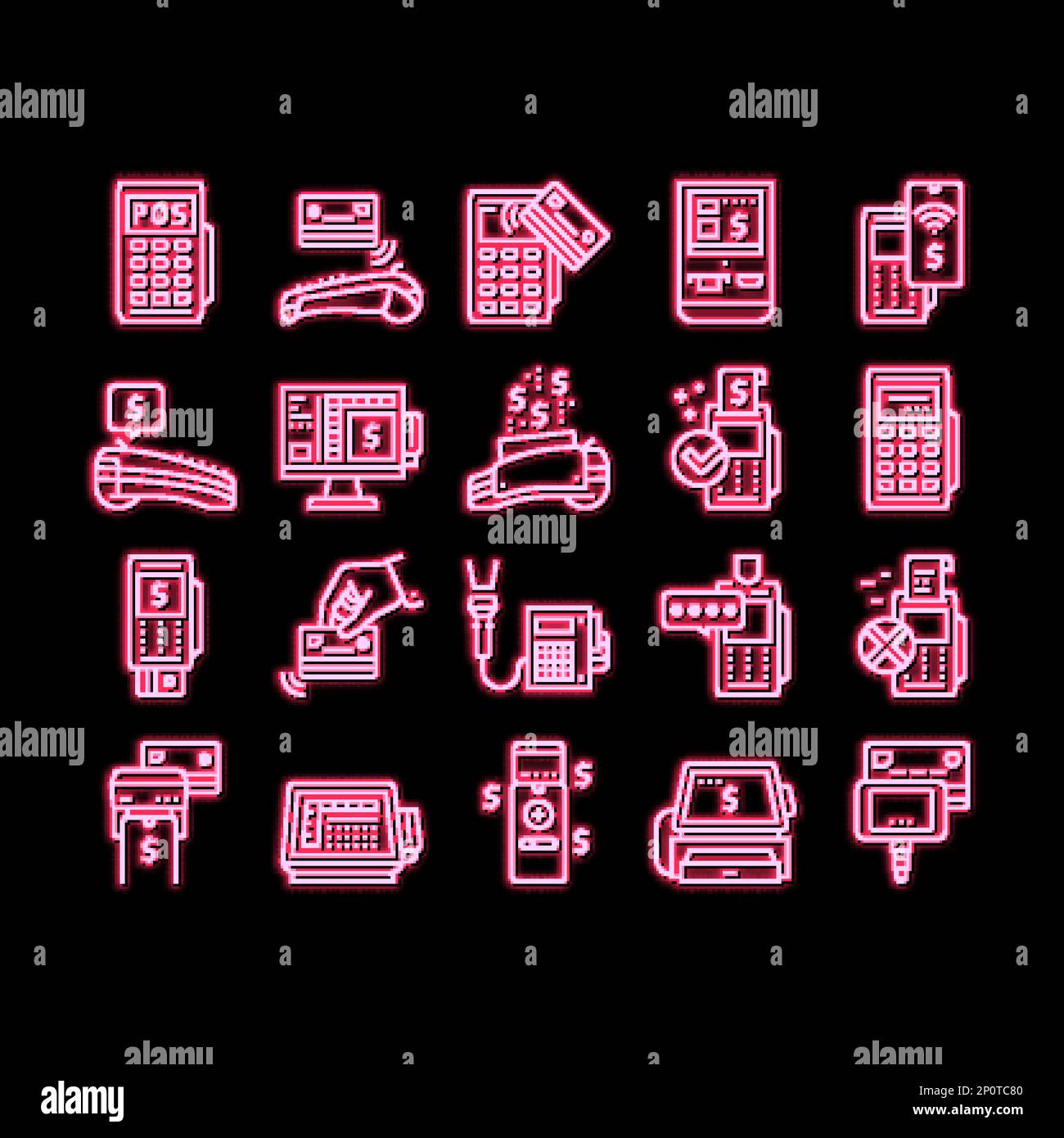 Pos Terminal Device neon glow icon illustration Stock Vector Image ...