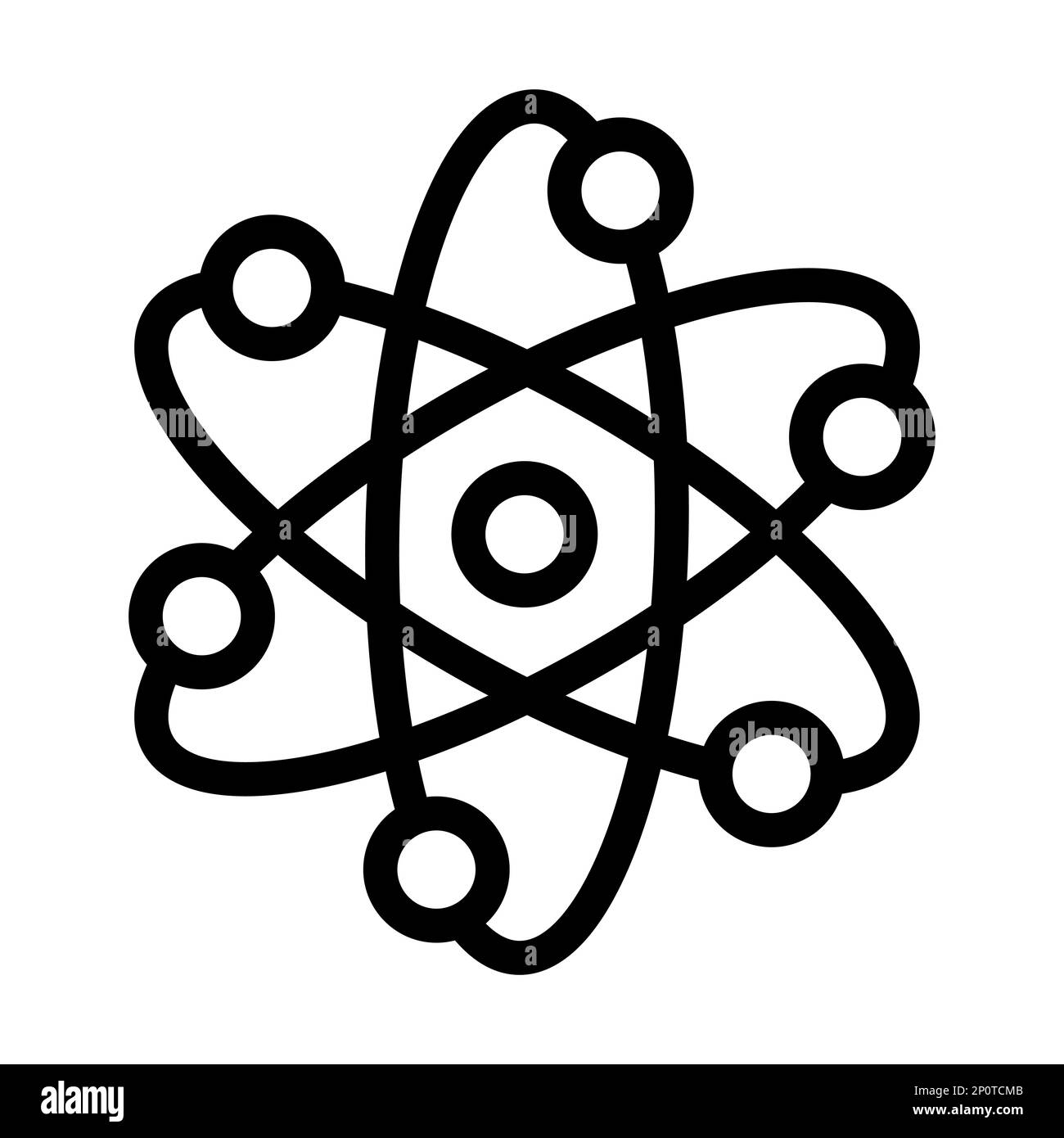 Atom Vector Thick Line Icon For Personal And Commercial Use Stock Photo ...
