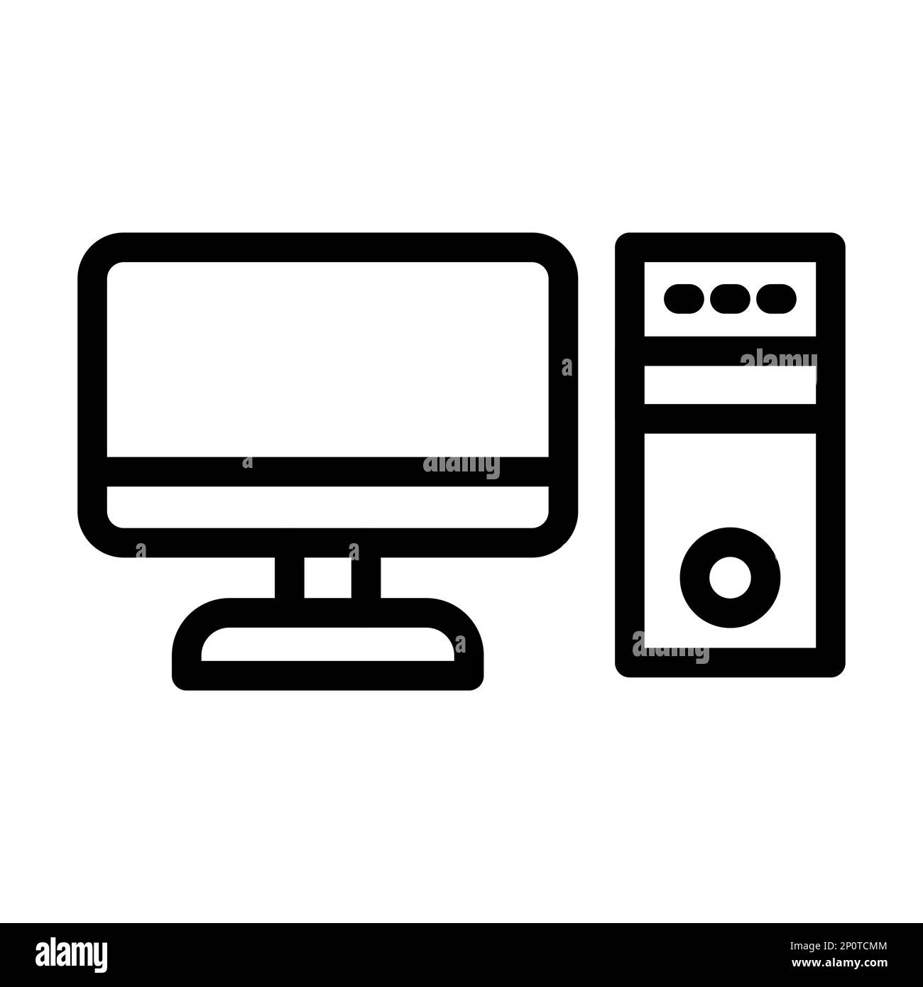 Computer Vector Thick Line Icon For Personal And Commercial Use Stock ...