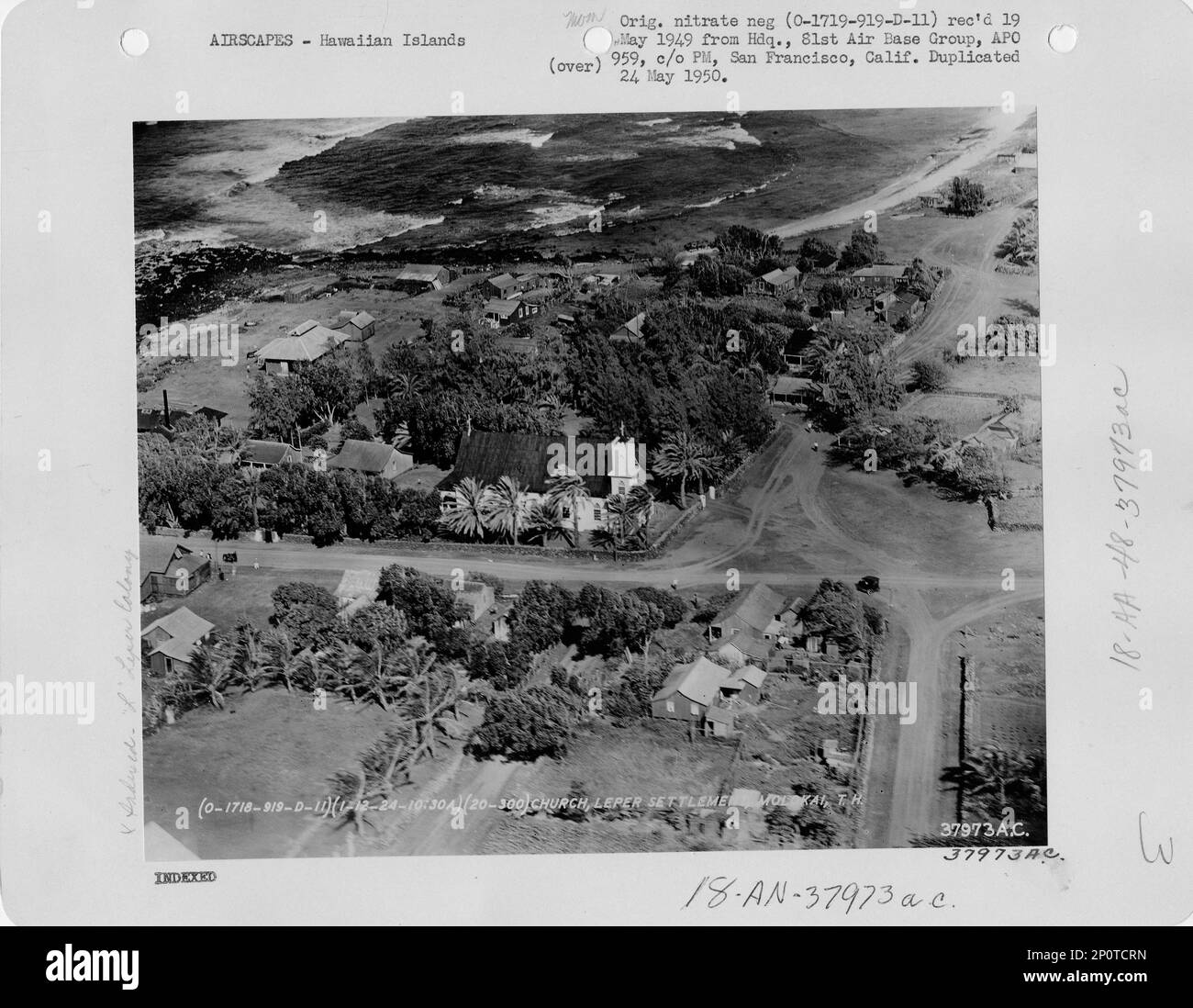 Aerial of the island of molokai Black and White Stock Photos & Images ...