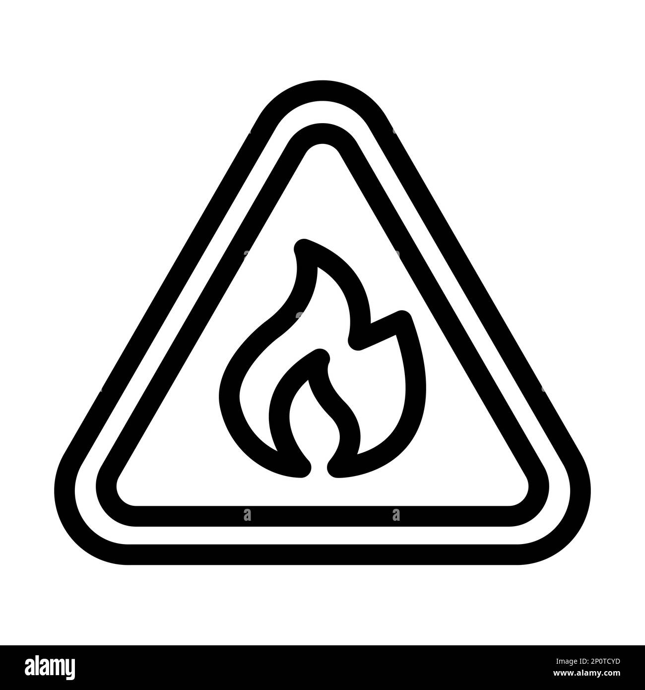 Hazard Sign Vector Thick Line Icon For Personal And Commercial Use Stock Photo - Alamy