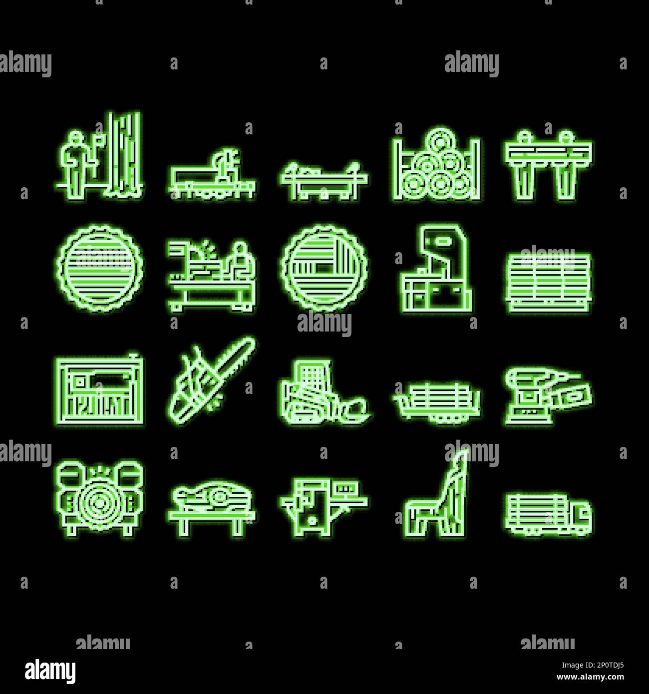 Sawmill Cut Service neon glow icon illustration Stock Vector Image ...