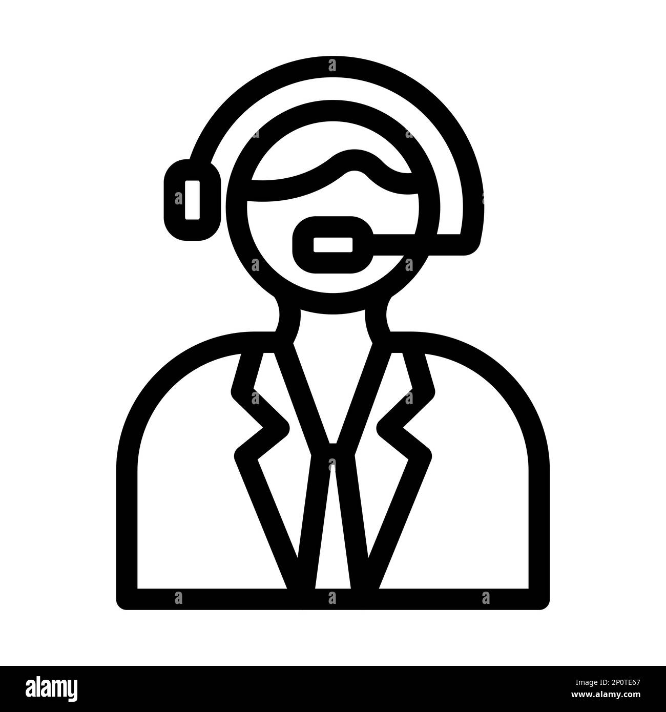 Commentator Vector Thick Line Icon For Personal And Commercial Use Stock Photo - Alamy