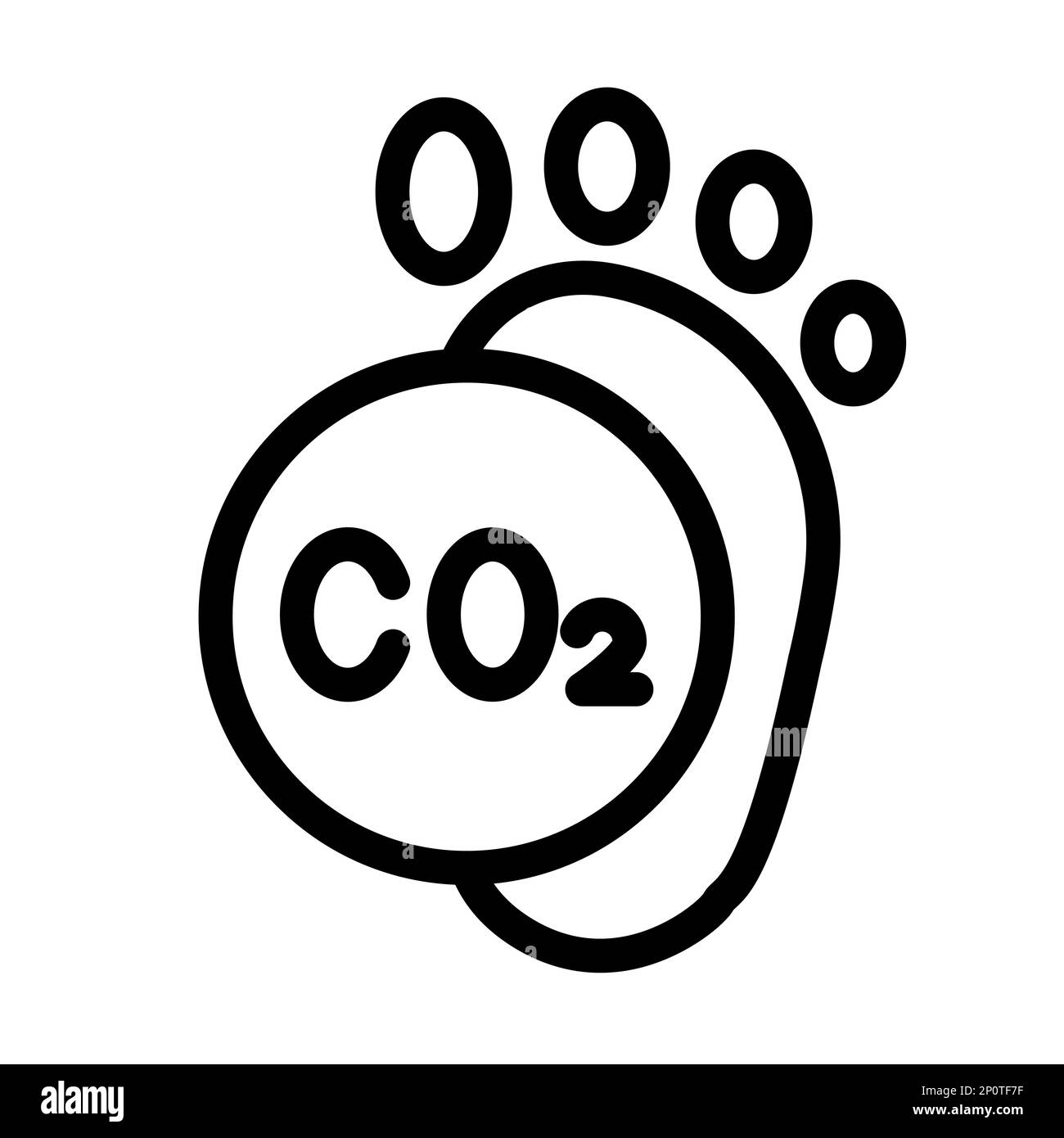 Carbon Footprint Vector Thick Line Icon For Personal And Commercial Use ...