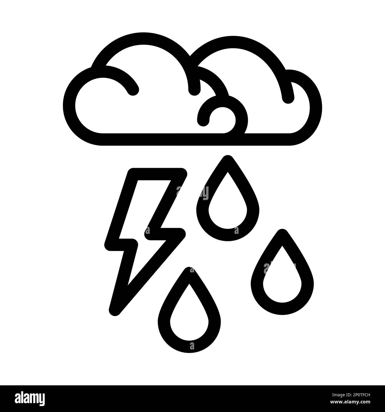 Extreme Weather Vector Thick Line Icon For Personal And Commercial Use ...
