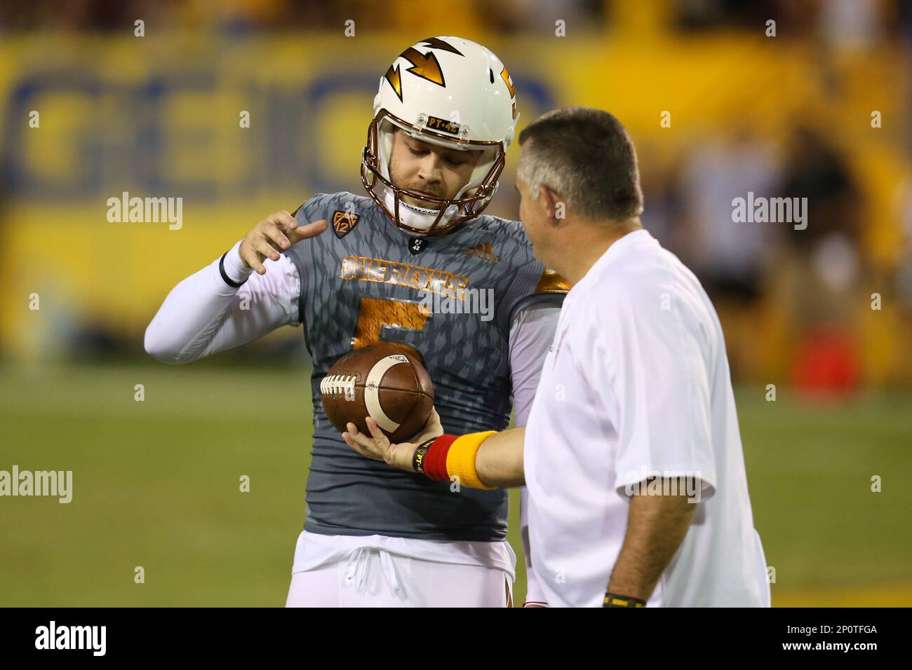 8 October, 2016: Arizona State Sun Devils place kicker Zane Gonzalez (5 ...