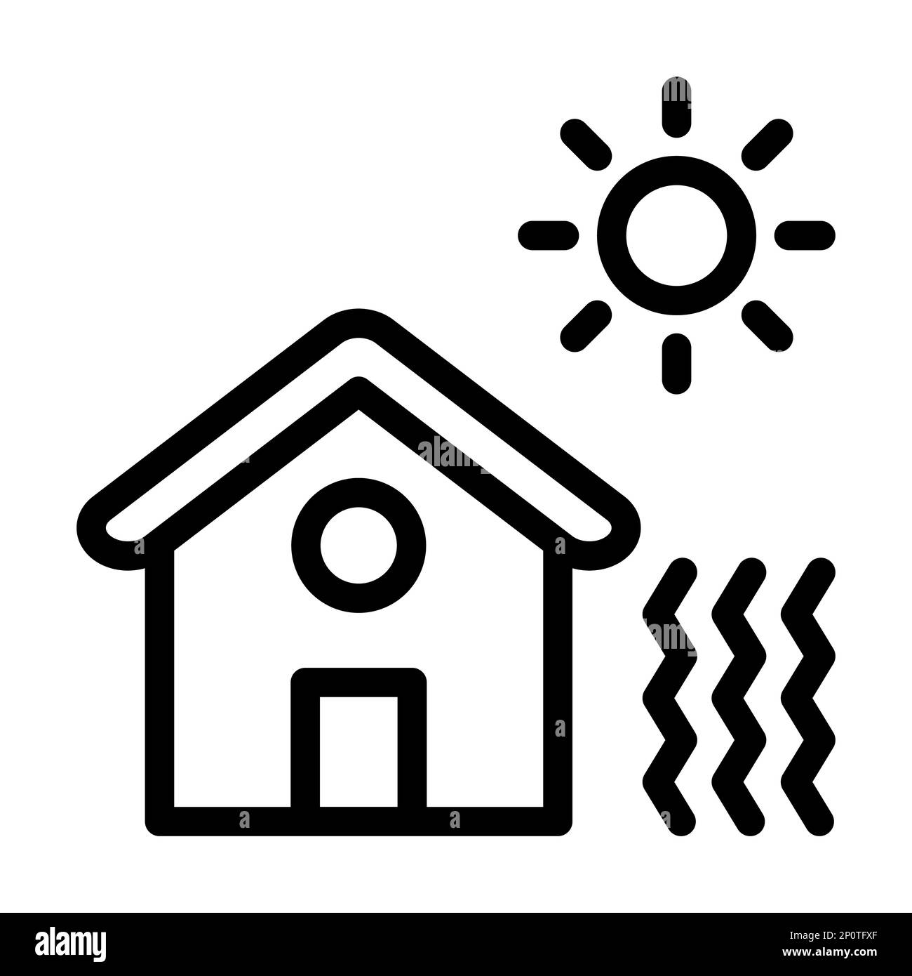 Heat Wave Vector Thick Line Icon For Personal And Commercial Use Stock ...