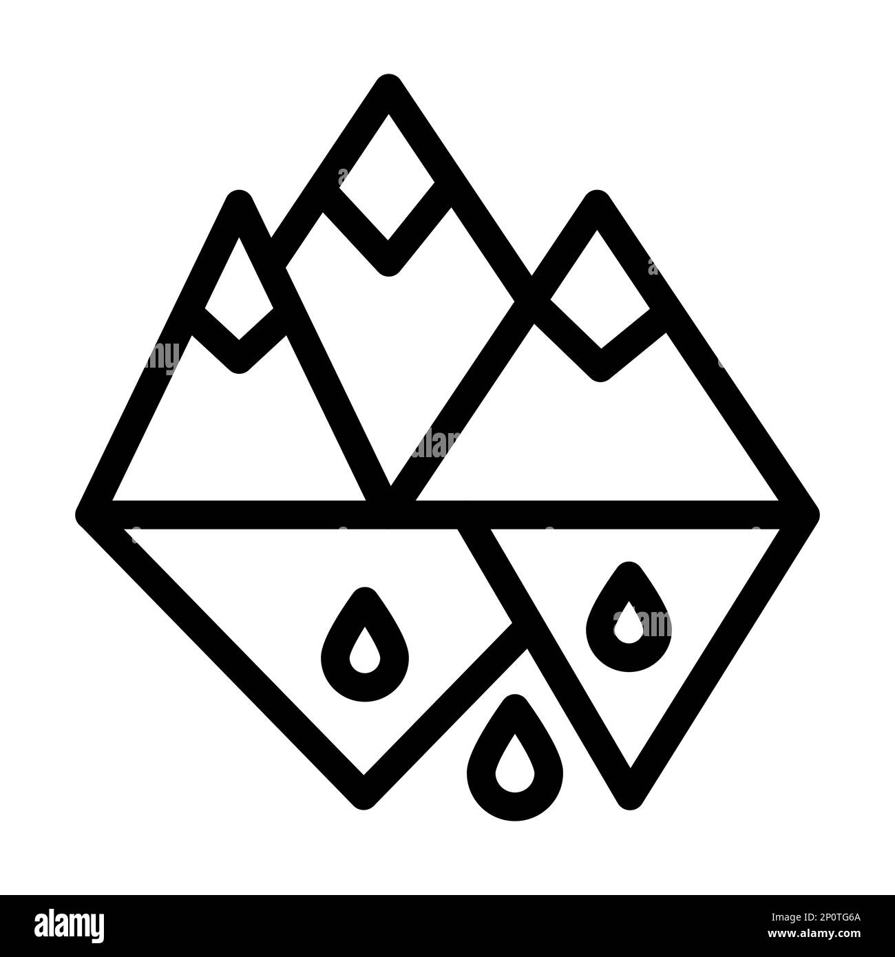 Melting Ice Vector Thick Line Icon For Personal And Commercial Use ...