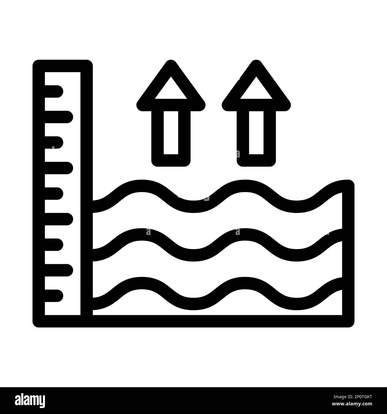 Sea Level Rise Vector Thick Line Icon For Personal And Commercial Use Stock Photo - Alamy