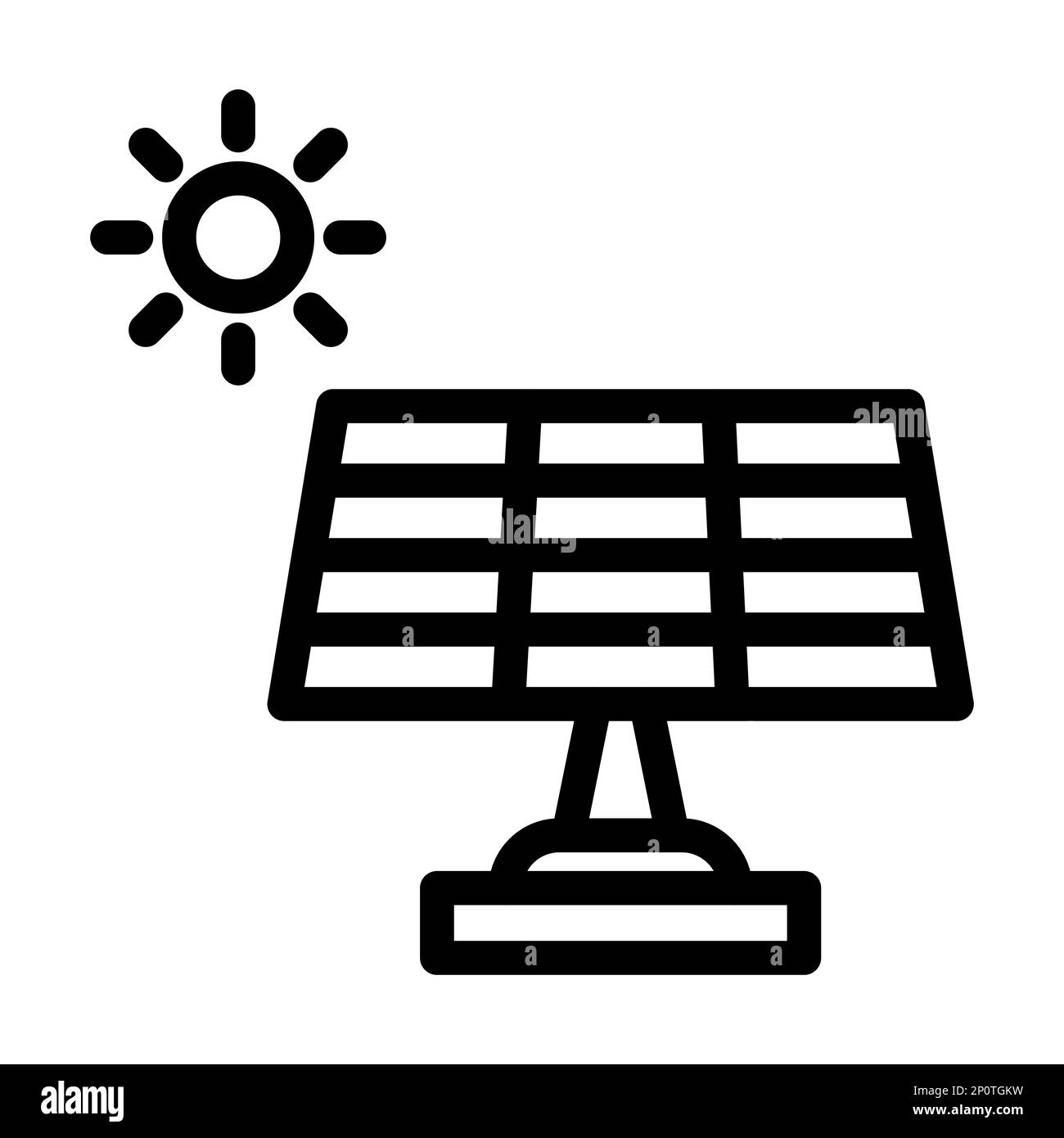 Solar Panel Vector Thick Line Icon For Personal And Commercial Use ...