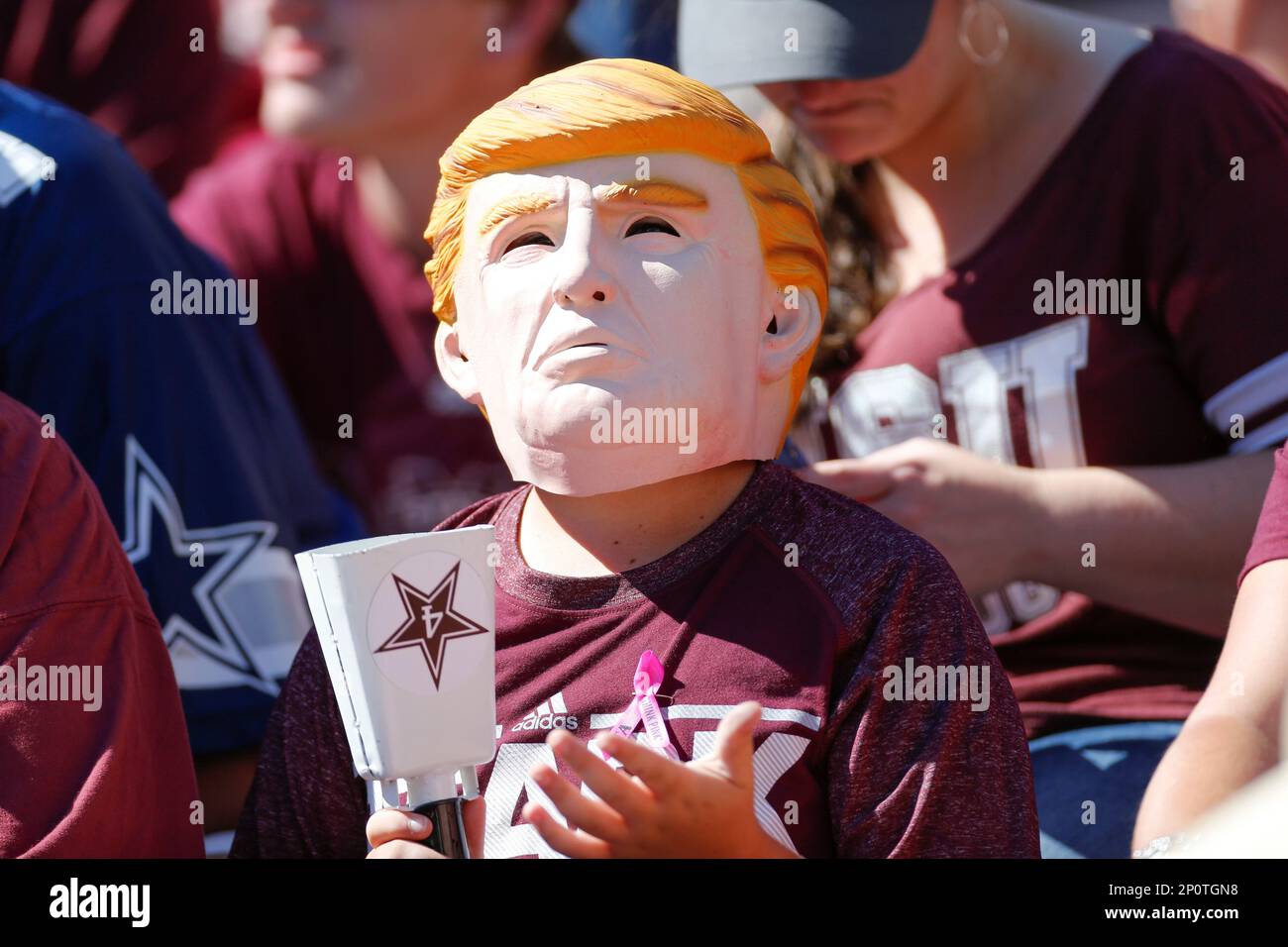 October 8, 2016: MS State fan in Donald Trump mask during the MS State ...