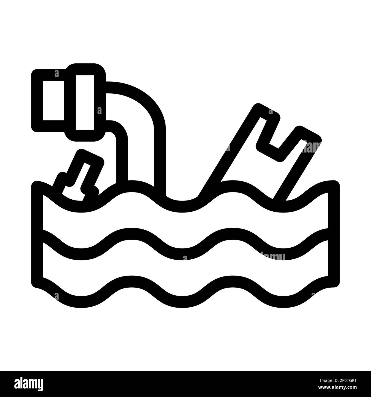 Water Pollution Vector Thick Line Icon For Personal And Commercial Use Stock Photo - Alamy