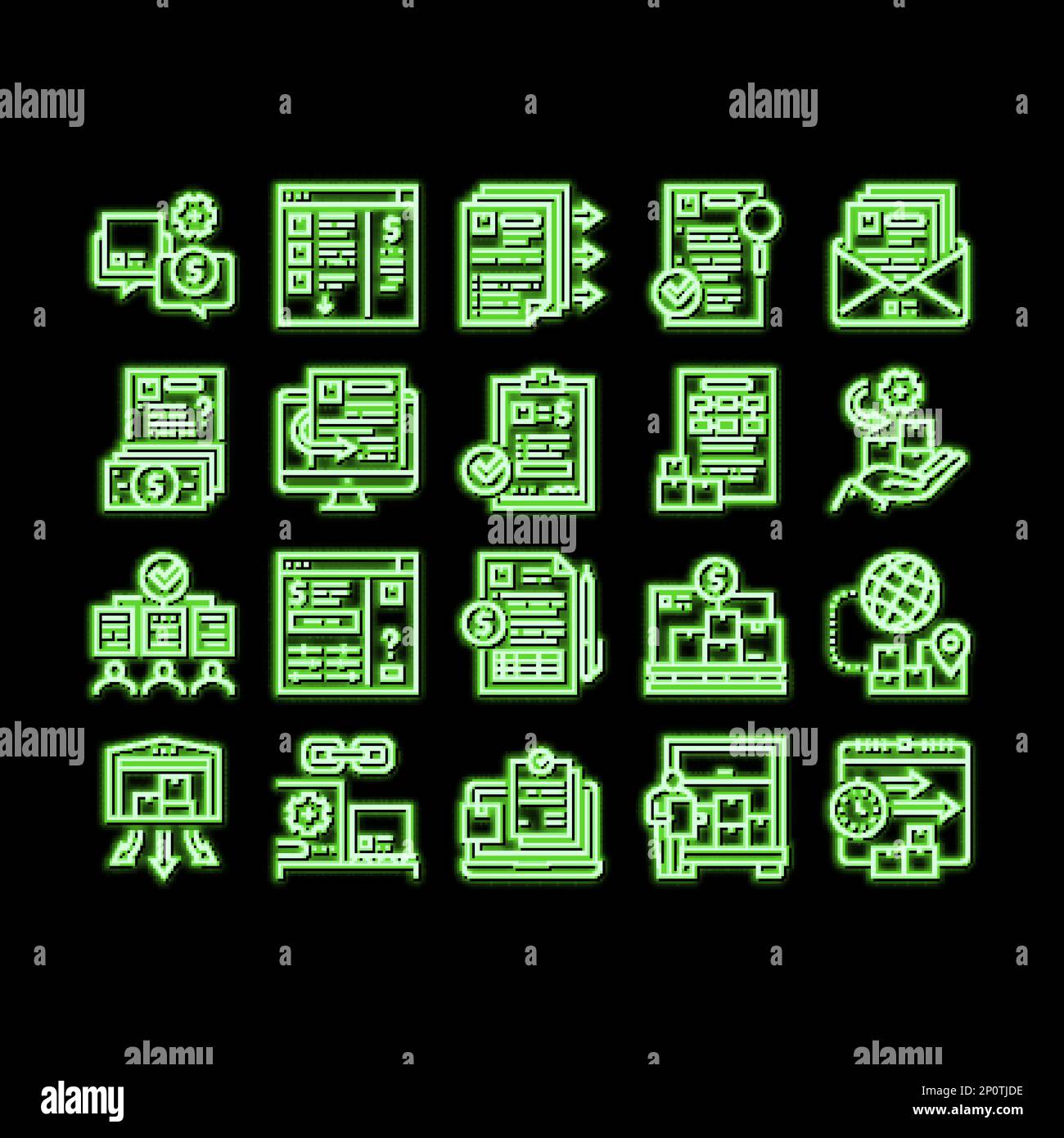 Procurement Process neon glow icon illustration Stock Vector Image ...