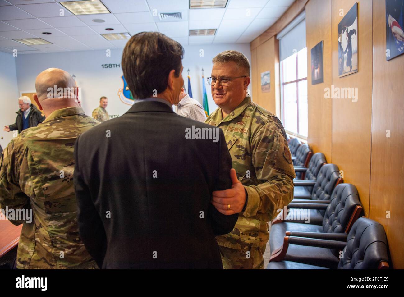 Vermont’s Lt. Gov. David Zuckerman (left) greets Col. Brian Lepine ...