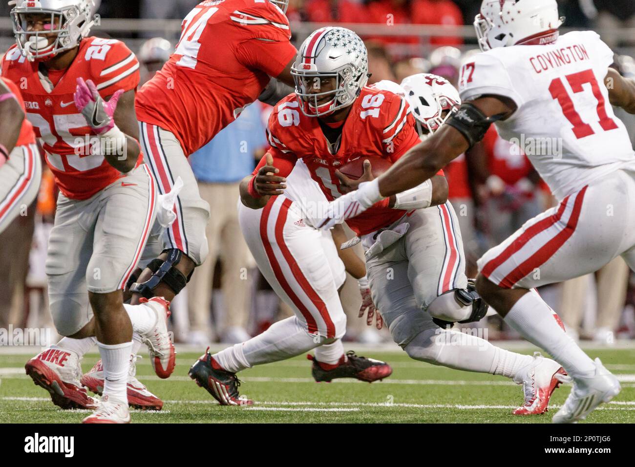 October 8th, 2016: Ohio State Buckeyes quarterback J.T. Barrett (16 ...