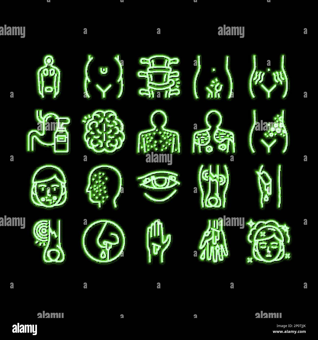 Disease Health Problem Neon Glow Icon Illustration Stock Vector Image