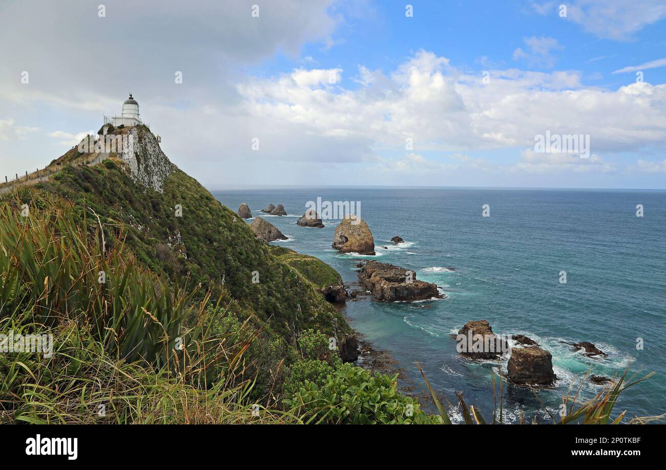Nugget Point lighthouse - New Zealand Stock Photo - Alamy