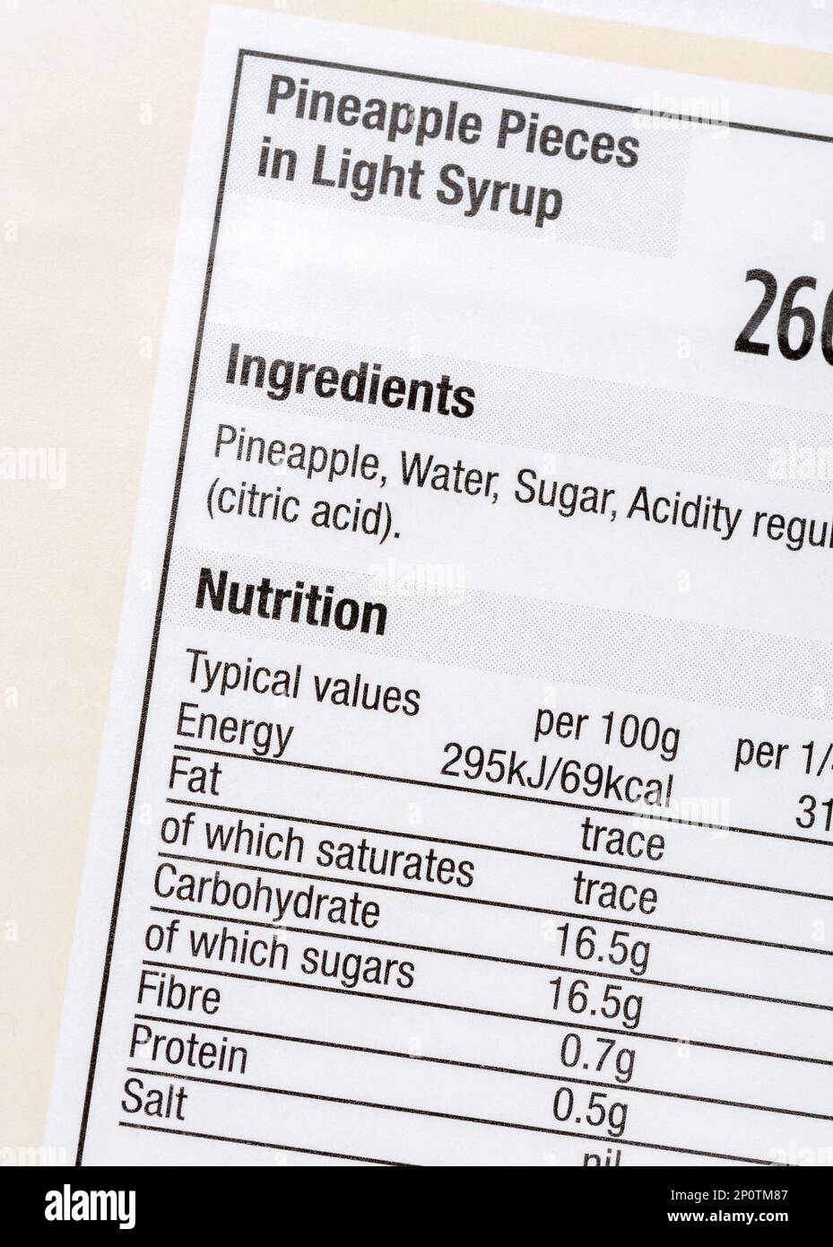 Morrisons food nutrition label hi-res stock photography and images - Alamy